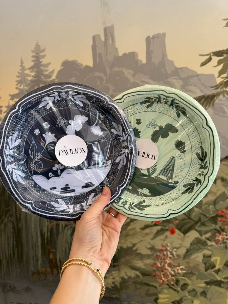 Sage and Forest Beachside Pavilion Dessert Paper Plates - 8 pack ...
